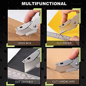 VIFUNCO EDC Folding Utility Knife, Quick Change Box Cutter with 5 Razor Blades, Liner Lock Design, EDC Pocket Knives Stainless Steel Knifes with Belt clip for Men Women, Gift for Dad Him Husband