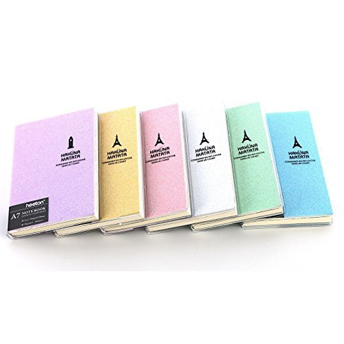 Premium 6 Pack Pocket Mini Notebooks - 3x4" Glitter Thread-Bound Ruled Note Pads with Plastic Cover 6 Assorted Colors (Great Slumber Party Supplies)