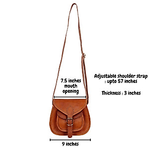 Women Crossbody Full Grain Leather Purse Handags Crossover Vintage Handmade Bags with Adjustable Strap