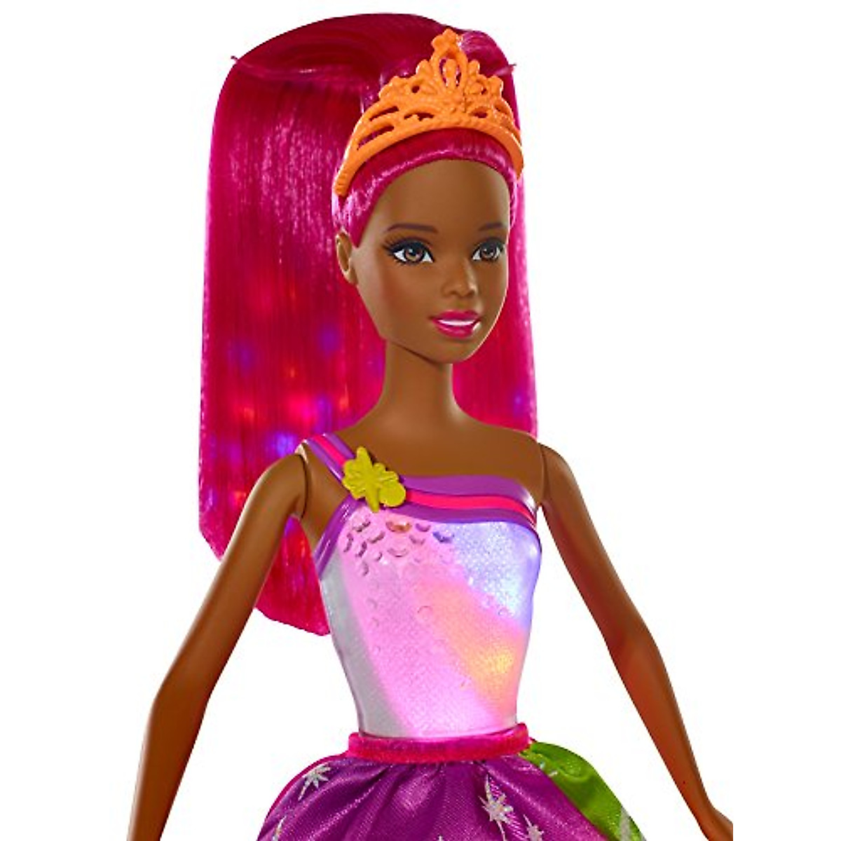 Barbie Rainbow Princess Lights and Sounds African-American Doll