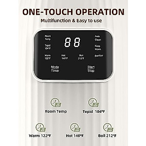BUAIAHUG 20oz Nut Milk Maker Machine - Multi-Functional Automatic Almond Milk Machine with 10 Blades, Plant-Based Milk, Oat, Soy, Oat, and Dairy Free Beverages with 12 Hours Timer/Auto-clean/Room Temp/Keep Warm/Boil