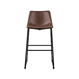 Signature Design by Ashley Centiar Urban Industrial 28.75" Pub Height Bucket Seat Barstool, 2 Count, Brown