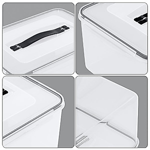 Asking 4-Pack 15 Quart Airtight Food Storage Containers, 14.5 L Clear Pizza Dough Proofing Box with Lid