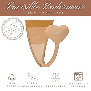 Shibue Lace C String Thong, Clear Strap Thong, C String for Women, Size S and Color Nude.