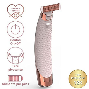 Flawless Nu Razor,Rechargeable Electric Razor for Women, Hypoallergenic 18K Gold-Plated Head