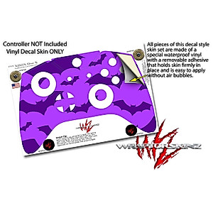 WraptorSkinz Decal Vinyl Skin Wrap compatible with XBOX One S / X Controller - Deathrock Bats Purple (CONTROLLER NOT INCLUDED)