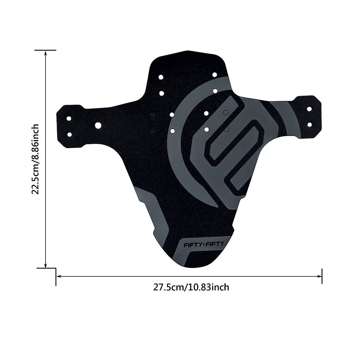 FIFTY-FIFTY 2-Pack Mountain Bike Fender, MTB Mudguard, Front and Rear Compatible Bicycle Mudguard, Fits 26", 27.5", 29", Plus Size and Fat Bike Wheel Sizes (Grey)