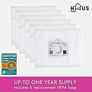 Sears Genuine 6-Pack Кеnmоrе Canister Vacuum Bags 53292 Type Q - C HEPA for Canister Vacuums Cleaner 6-Pack (white) + MEIN HAUS fast re-order card