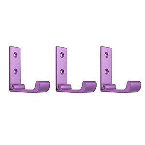 FYTRONDY 3" Foldable Coat Hooks Wall Mounted Hanging Hooks Heavy Duty Aluminum Alloy Hooks for Bedroom Living Room Entryway Corridor Kitchen Bathroom (Purpcolor, Large 3 Pack)