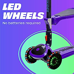 Kick Scooters for Kids Ages 3-5 (Suitable for 2-12 Year Old) Adjustable Height Foldable Scooter Removable Seat, 3 LED Light Wheels, Rear Brake, Wide Standing Board, Outdoor Activities for Boys/Girls