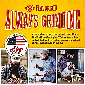 Flavor God Pizza Seasoning Mix Low Sodium, Kosher, Gluten & Dairy Free, Vegan Keto-Friendly Natural Healthy Spice Blend For Grilling Chicken Beef Seafood Vegetables, Salad, Tacos, Ravioli, Dips, Pasta