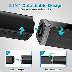 MZEIBO Sound Bars for TV Bluetooth 5.0 4 Speakers Deep Bass Home Theater TV Speakers (Optical/HDMI/Aux/Remote Control/Wall-Mounted)