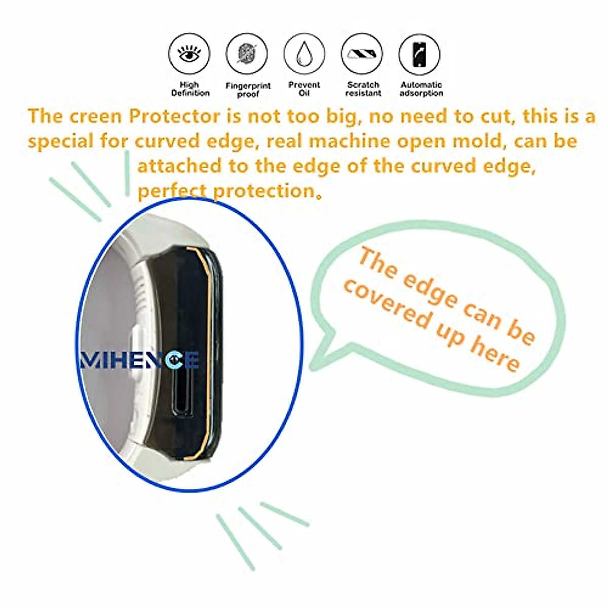 Mihence Compatible for Bandai Vital Bracelet Digital Monster ver.Black Screen Protector, HD Premium Real Screen Protector for Bandai Vital Hero Digimon / Bracelet Digital Monster ver.White / Black [ 3PCS ] [ TPU ]