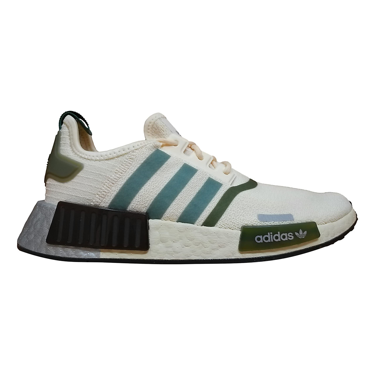 adidas Originals Women's NMD_R1 Shoes GX6490 (Cream/Green, 10)