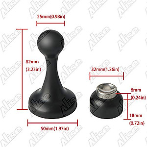 Alise Magnetic Door Stop Stainless Steel Doorstop Door Catch Holder Heavy Duty Conceal Screw Wall/Floor Mount,MX003-B Black Finish