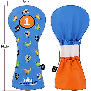 Craftsman Golf Birdie Birds Driver Fairway Wood Hybrid Headcovers for Ping Adams Etc.(3pcs (1,F,H))