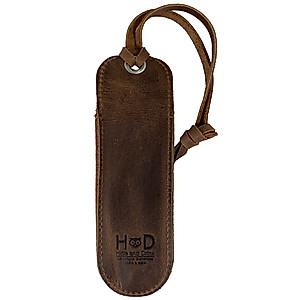 Hide & Drink, Corkscrew Holder with Strap Handmade from Full Grain Leather - Classy Wine Opener Case, Waiter Accessory - Bourbon Brown