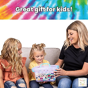 Hapinest Tie Dye Kit for Kids Age 8-12 & Up Girls Boys Teens, Clothing Shirt Fabric Dye Arts and Crafts Gifts Party Supplies, Kids Tie Dye Kit for Large Group, 18 Pre-Filled Bottles w/14 Colors