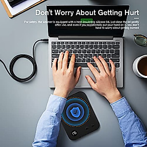 Electric Coffee Cup Warmer for Desk, Smart Coffee Mug Heater Warmer for Home Office, Warming Plate for Tea, Milk & Candle – ENIGMA (Black)