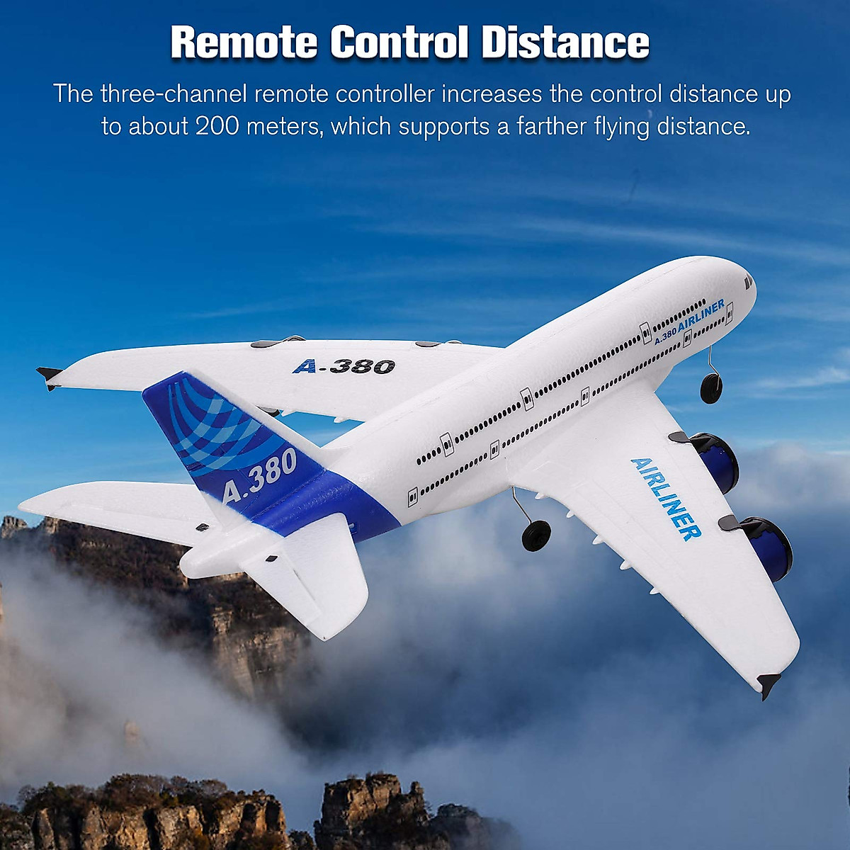 GoolRC A380 RC Airplane, 2.4G 3CH Remote Control Airplane, Easy to Fly RC Plane for Beginner, EPP Foam Fixed Wing Aircraft Glider Model Toys with 3 Batteries for Kids