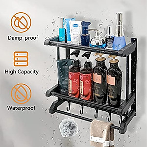 SZMWORID Shower Caddy Stainless Steel 2 Tier Shower Organizer Suitable for Storing Large Bottles of 22 Oz Shampoo Body Wash