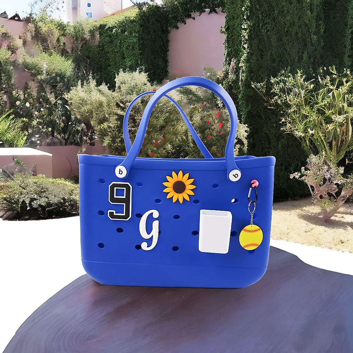 LIGHUFEIC 2Pcs Key Holder for Bogg Bag,Silica Accessories for Bogg Bags,Keychain Hanger for Bogg Bag Insert Charm Carabiner Keychain Compatible with Bogg Bag-Perfect Accessory(Pink)