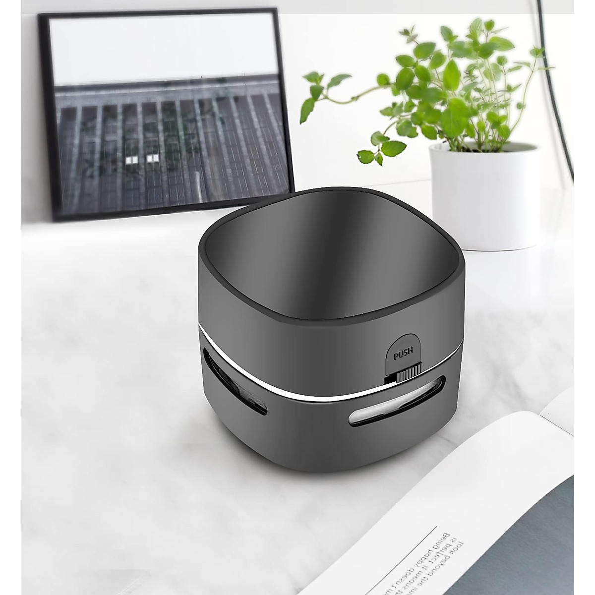 ODISTAR Desktop Vacuum Cleaner, Mini Table dust Sweeper Energy Saving,High Endurance up to 400 mins,360º Rotatable Design for Keyboard/Home/School/Office (Black)