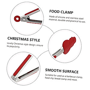 Didiseaon 3 Pcs Bbq Tongs Salad Tong Metal Ice Tongs Cake Tong Grill Tools Kitchen Tong Christmas Snowman Shaped Tongs Cooking Clamp Bakery Tong Grill Tong Stainless Steel Camping Utensils