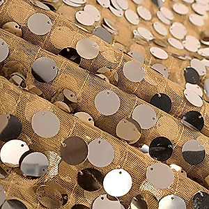 BalsaCircle 20 feet x 10 feet Gold Big Payette Sequin Backdrop Drapes Curtains - Wedding Ceremony Party Photo Booth Home Windows