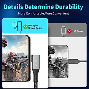 YIWENTEC USB4 8K Cable Thunderbolt 4 Compatible USB 4 Type-c Cable Ultra HD 8K@60Hz 100W Charging 40Gbps Data Transfer Compatible with External SSD eGPU USB-C Docking (Male Male Angle 1.2m)