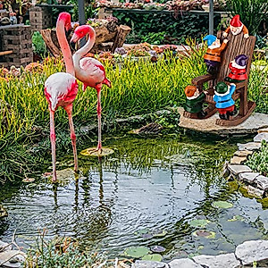 ZJ Whoest Garden Gnomes Statue Funny Gnome Garden Statue Garden Art Outdoor for Garden Decor, Outdoor Statue for Patio, Lawn, Yard Decoration, Housewarming Garden Gift- Rocking Chair Gnomes