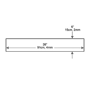 Rectangle Floating Glass Shelf - 6" x 36" Inch -3/8" Inch Thick - Flat Polished