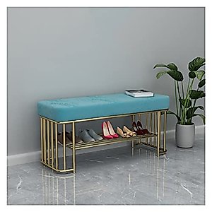 LDCHNH Change Shoe Stool Home Door Can Sit-Type Shoe Rack Long Strip Wear Shoe Stool Cloakroom Shoe Cabinet (Color : E, Size : 120 * 45 * 35cm)
