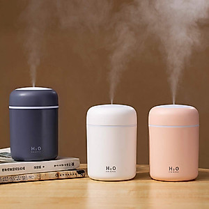Gekestory Colorful Cool Mini Humidifier, Aromatherapy Essential Oil Diffusers, Cool Mist Humidifiers, Aroma USB Personal Desktop Humidifier for Bedroom, Car, Office. 2 Modes, Super Quiet (300ml Navy)