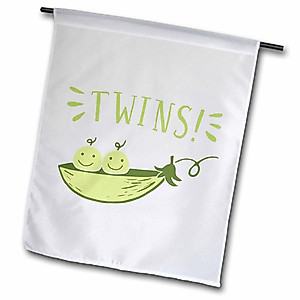 3dRose fl_256529_1 "Twins, Picture of Two peas in a pod wi Garden Flag, 12" x 18"