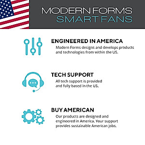 Modern Forms Vox Indoor and Outdoor 5-Blade Smart Flush Mount Ceiling Fan 26in Matte White with 3000K LED Light Kit and Remote Control, (FH-W1802-26L-MW)