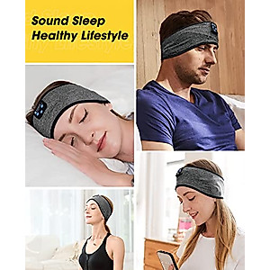 Perytong Sleep Headphones, Cozy Bluetooth Headphone Headband,Noise Cancelling Headphones for Sleeping, Headphone Band Built in Speakers Perfect for Side Sleepers,Workout,Running,Yoga,Travel,Insomnia
