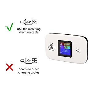 Mobile WiFi Hotspot | KuWFi 4G LTE Unlocked Wi-Fi Hotspot Device | Portable WiFi Router with SIM Card Slot for Travel-Friendly Mobile Travel Router Perfect for AT&T/T-Mobile Users