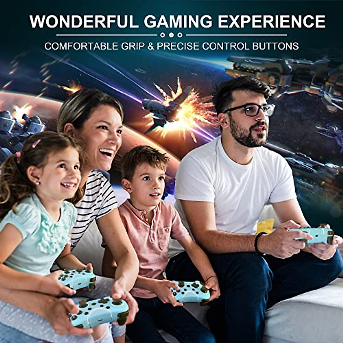 BRHE Wireless Switch Pro Controller,Nintendo Switch Controller with Programmable/Vibration/Turbo Compatibility with Nintendo Switch/Lite/OLED/Windows PC,Switch Remote Gamepad with 2 Thumb Caps