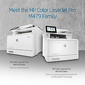 HP Color Laserjet Pro M479fdn All-in-One Laser Printer, Print Scan Copy Fax, Automatic 2-Sided Printing, 600x1200 dpi, 250-sheet, 28 ppm, 512MB, Works with Alexa, Bundle with JAWFOAL Printer Cable