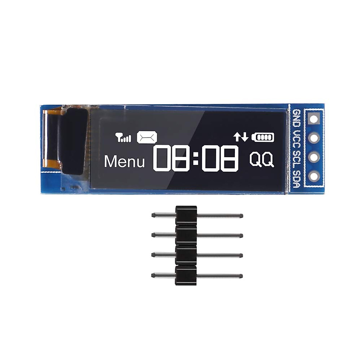 0.91" White I2C OLED Display Module (4-Pack) for Arduino & Pi