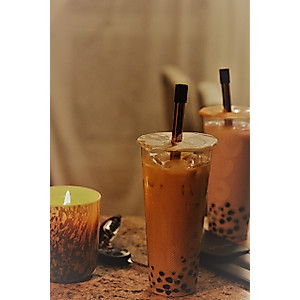 Myracir Reusable Stainless Steel Drinking Straws w/Elegant Vegan Leather Travel case | 4 straws + 4 Silicone Tips + 2 cleaning brushes | 1 wide boba straw w/pointed end | 2 long straws | 1 short straw