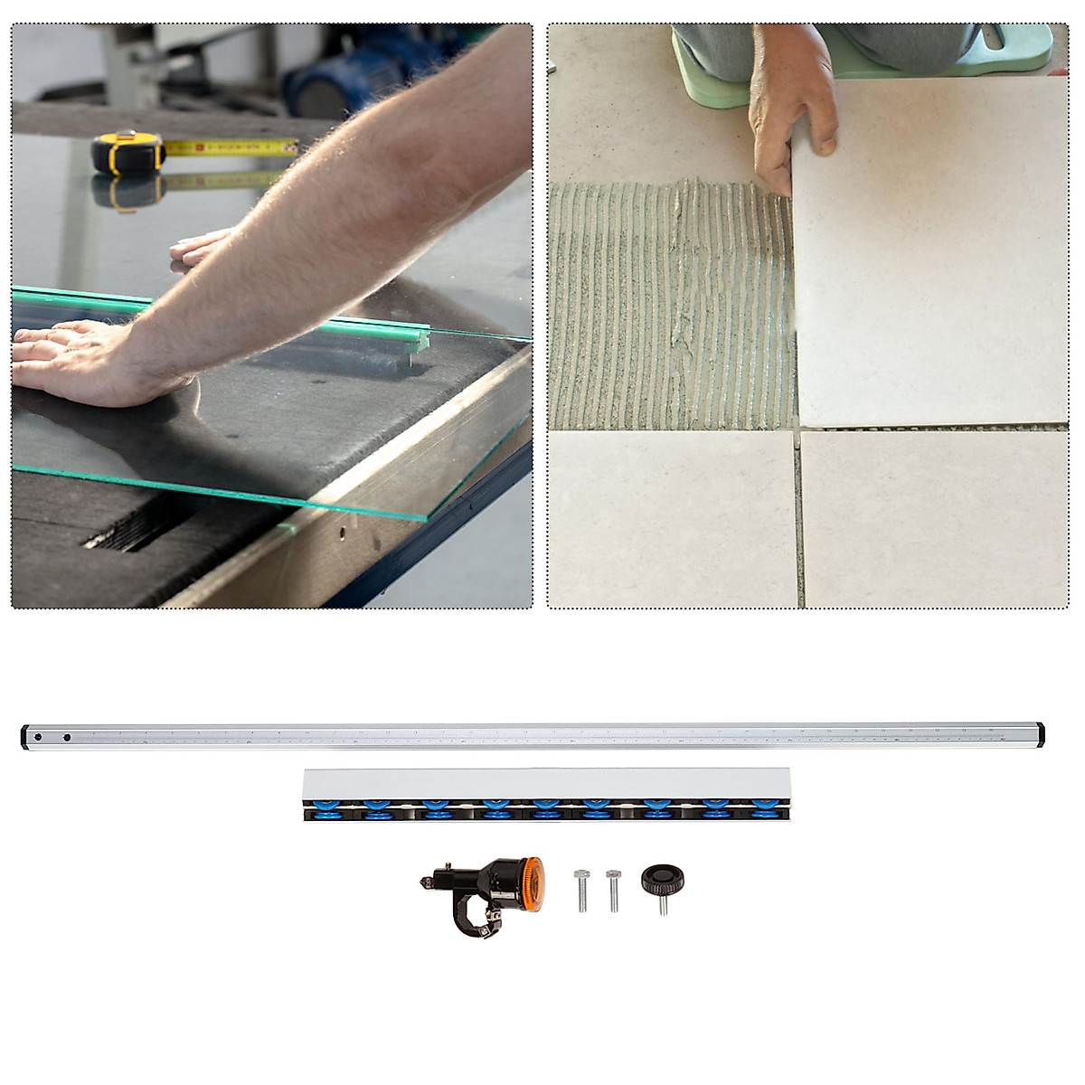 awagas Glass Tile Cutter, 90cm (35.43 in) Large T-Shaped Glass Cutting Tool, Glass Cutting Tools with Accurate Scales, Straight Cutter for Glass Ceramic Tile Vitrified Brick of 3-12mm with Auto Oiling