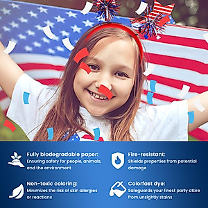 12Pack Confetti Cannon 4th of July Patriotic Confetti Poppers for July 4th Decor Party Poppers Biodegradable Red White Blue Independence Day Confetti Party Shooter for Celebration Party Decorations