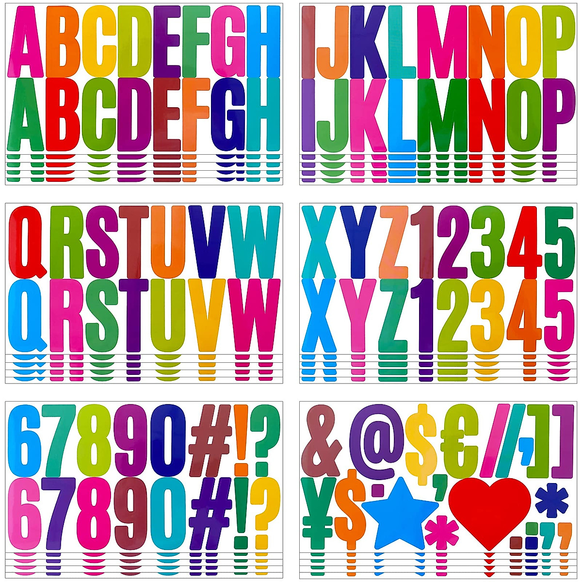 Bemeol 500 Pieces 30 Sheets Large Letter Stickers 2.5 Inch Alphabet Letter Stickers Self Adhesive Letters for Bulletin Board Mailbox Door Classroom Home