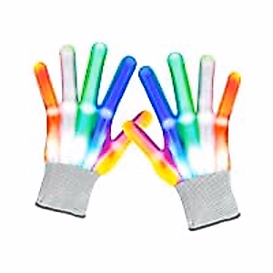 WEICHUANGXIN LED Gloves, Light Up Gloves 6 Modes Colorful Flashing Gloves Halloween Christmas Toy Gifts for Adults…