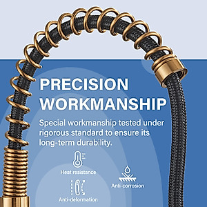 DanPiang Gold Kitchen Faucet,Commercial Stainless Steel Single Handle Pull Down Kitchen Sink Faucet with Deck Plate,Brushed Gold