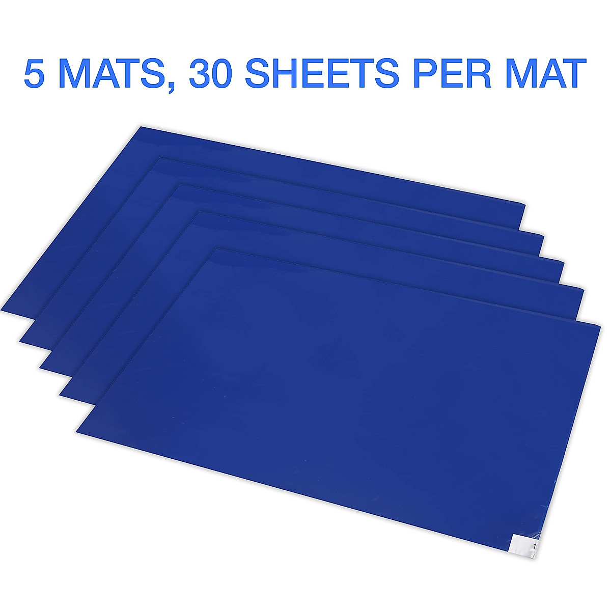 CALPALMY 150 Sheets 24" x 36" Adhesive Mats - Sticky Mat for Laboratories, Homes, Construction Sites, and More - Remove Dust and Dirt from Shoes and Equipment Wheels -Blue