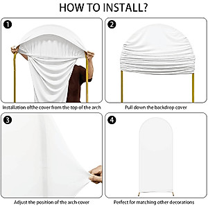 AIBIIN 2.6x6ft Pink Arch Wall Backdrop Round Top Backdrop Cover Valentine's Day Round Top Arch Frame Cover 2-Sided Fit Backdrop Stand for Wedding Baby Shower Birthday Bridal Shower Events Party Decor