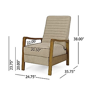 Christopher Knight Home Munro Recliner, Sand + Teak